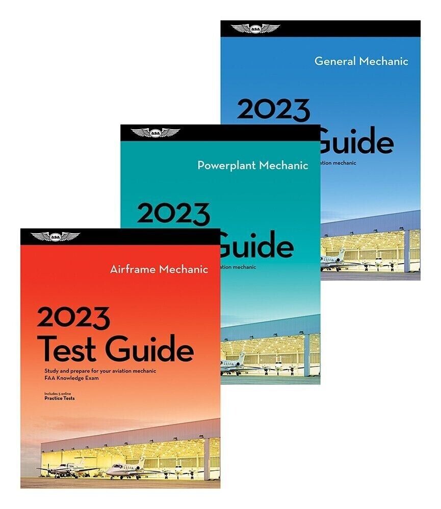 ASA, 2023 AMT Test Guide Bundle, General, Airframe & Powerplant Textbo ...
